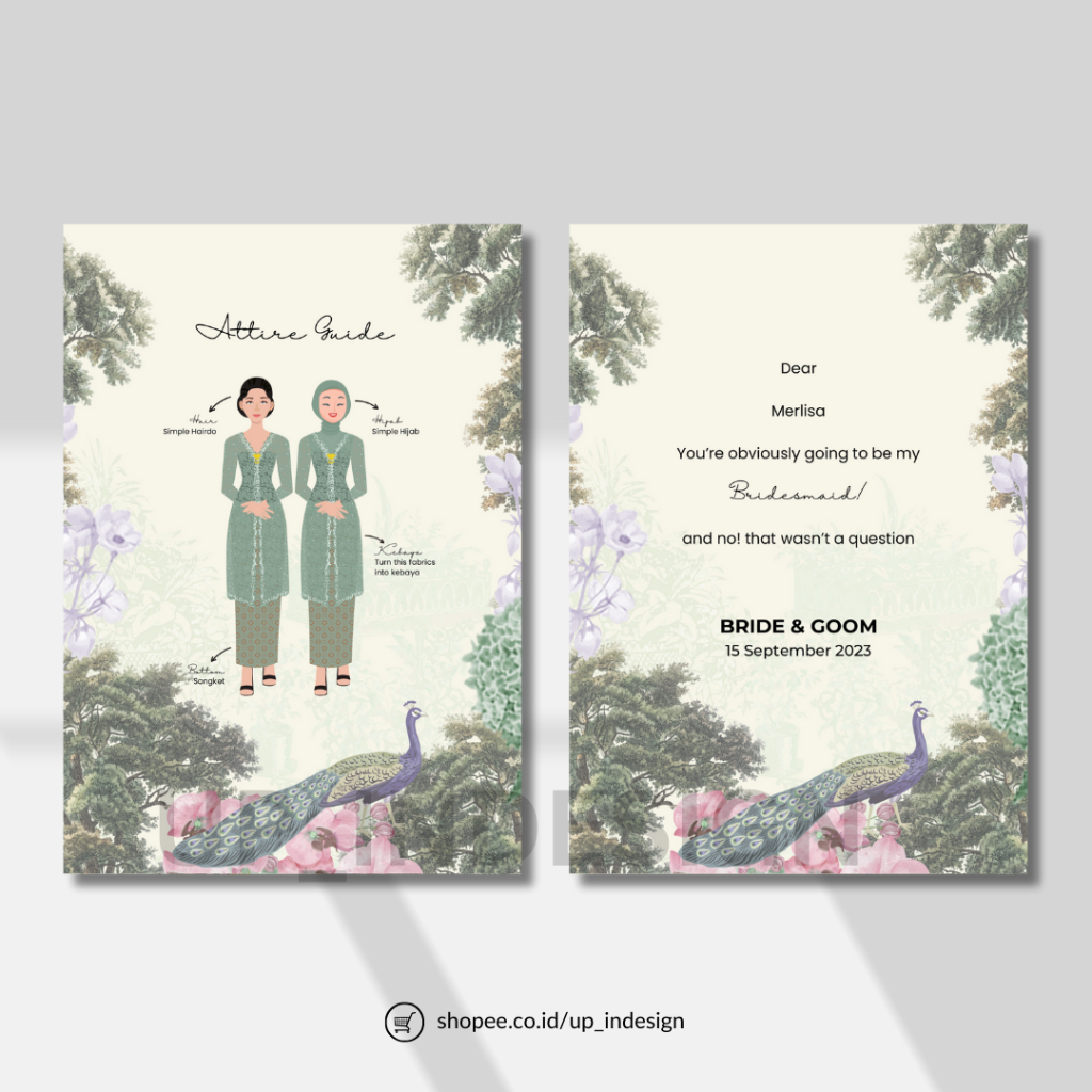 Jual [EXPRESS 3 HARI] Custom Desain Baju dan Motif Bridesmaid Card ...