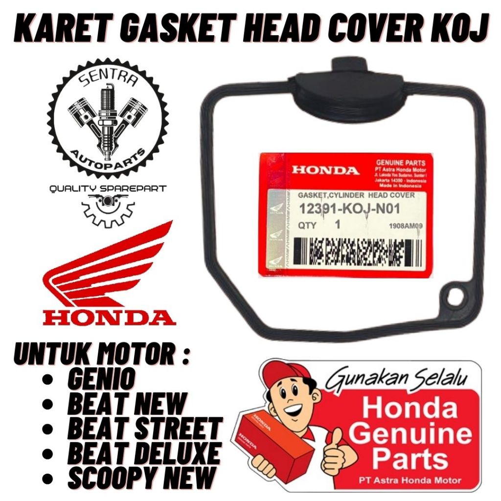 Jual Original AHM Seal Karet Gasket Cylinder Head Cover Honda Beat Street Beat Deluxe Beat New ...