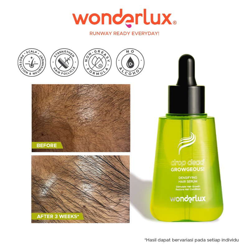Jual WONDERLUX DROP DEAD GROWGEOUS DENSIFYING HAIR SERUM 75ml | Shopee ...