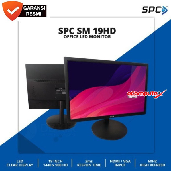 Jual MONITOR SPC 19" INCH SM19HD LED 19" INCI SM-19HD HDMI+VGA ORIGINAL - GARANSI RESMI | Shopee ...