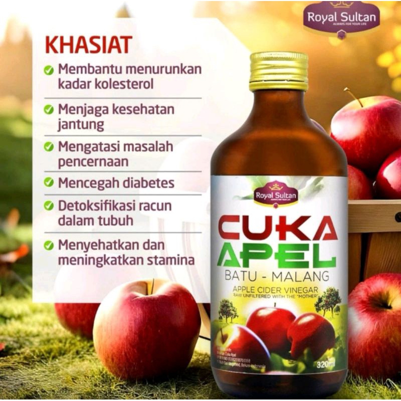 Jual Cuka Apel Natural Apple Cider Vinegar Royal Sultan | Shopee Indonesia
