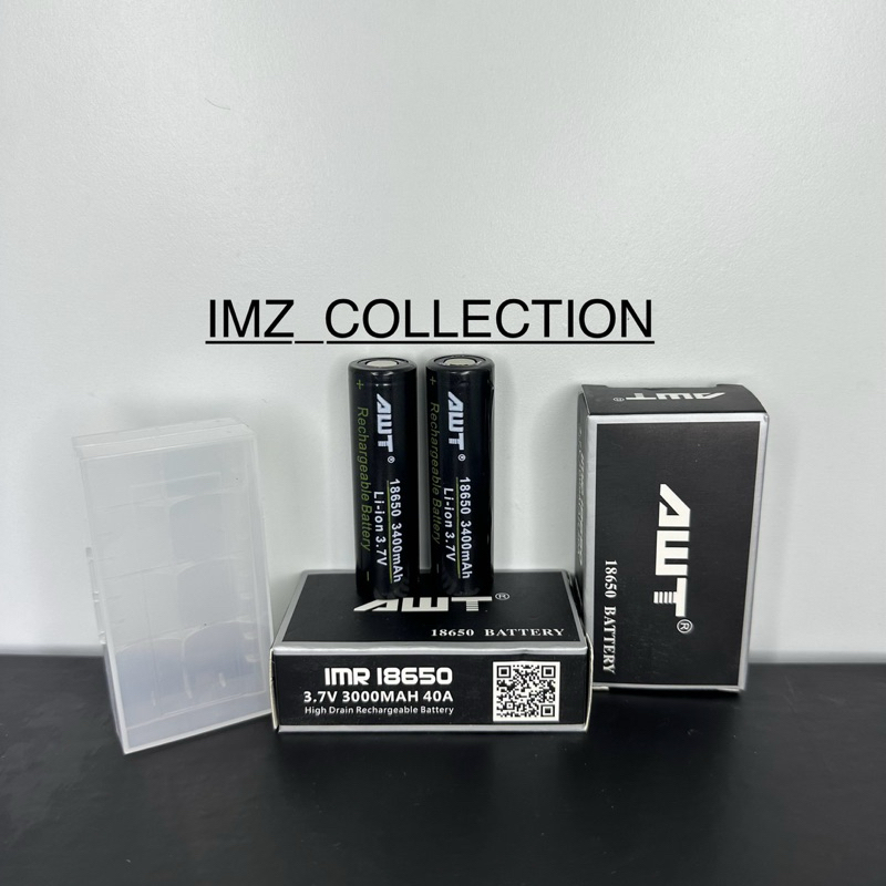 Jual BATERAI AWT HITAM 3000MAH 40 A / BATERAI AWT HITAM 18650 3.7V ...