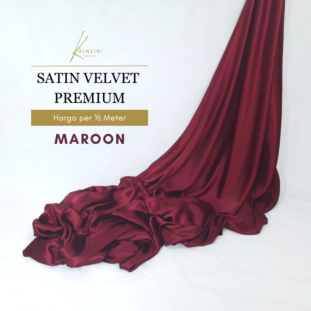 Jual (½ Meter) Kain Satin Velvet Premium Grade A Sateen Kilap Doff ...