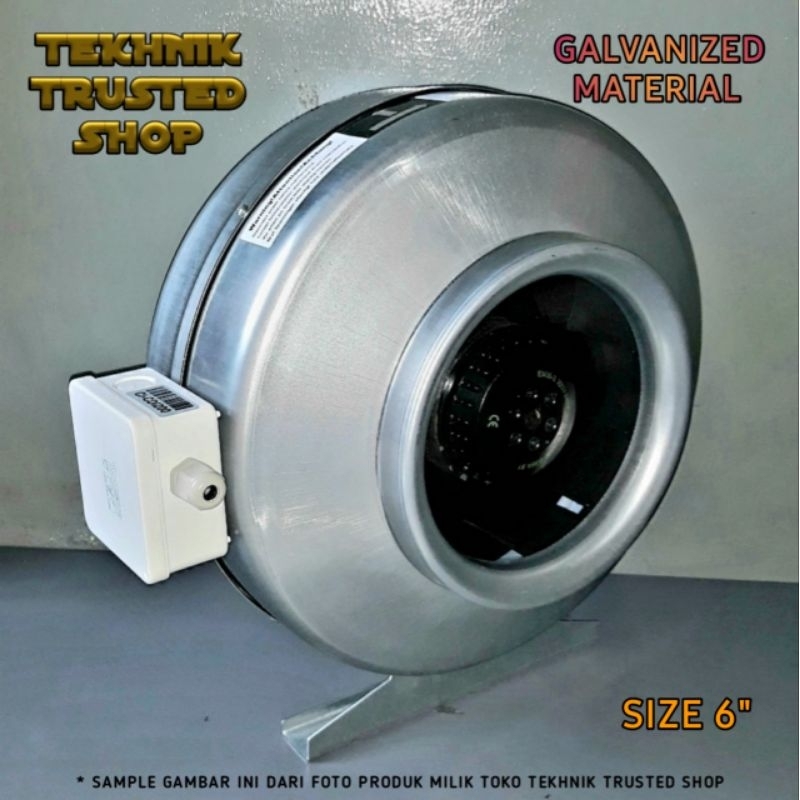 Jual Centrifugal duct inline fan 6" blower hisap dorong udara asap ...