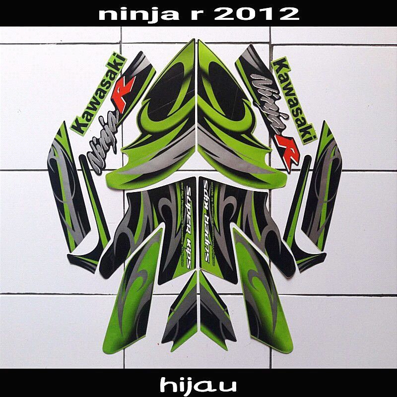 Jual Stiker Striping Motor NINJA R 2012 HIJAU Sticker Lis Body Standar ...