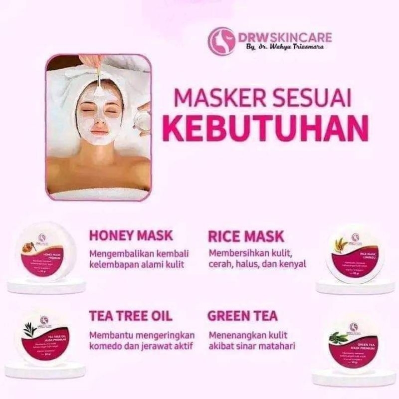 Jual DRW Skincare Masker mencerahkan Wajah Limpasu Green Tea / Riice / Honey / Tree Tea Oil ...
