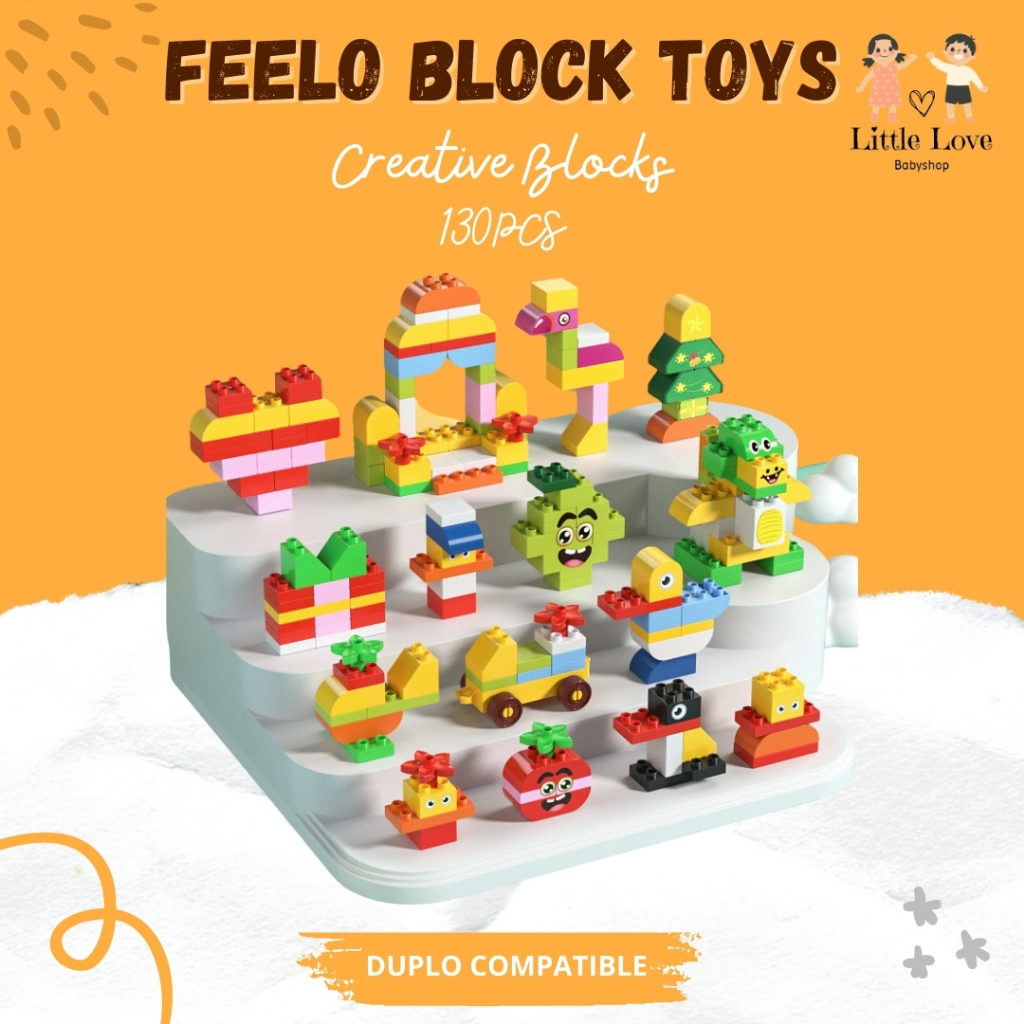 Jual Feelo Building Blocks 130/265pcs Creative Mix / Duplo Compatible ...
