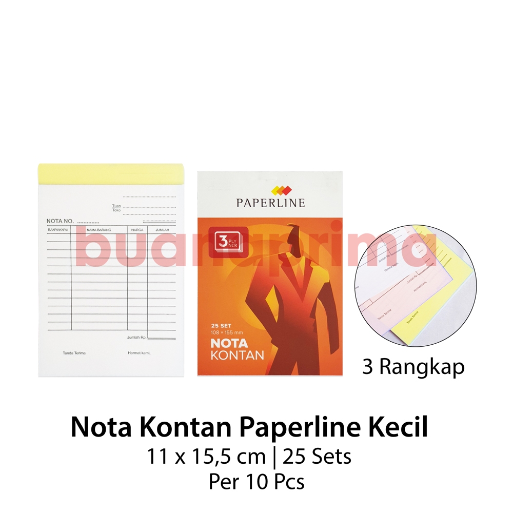 Jual Nota Kontan Rangkap 3 ply Kecil isi 10 pcs Paperline Tegak Buku ...