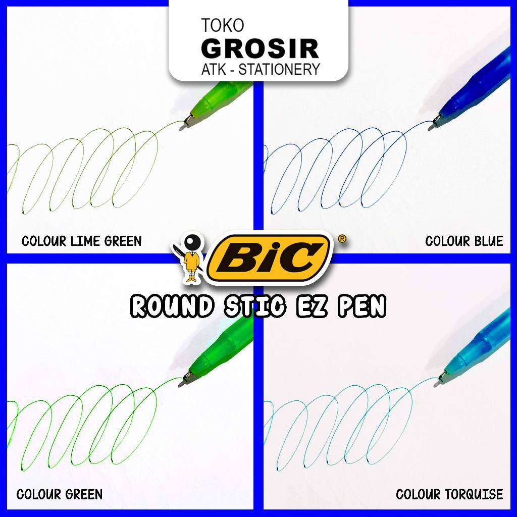 Jual BIC Round Stic EZ Pen / Ballpoint Merk BIC - 0.7mm | Shopee Indonesia