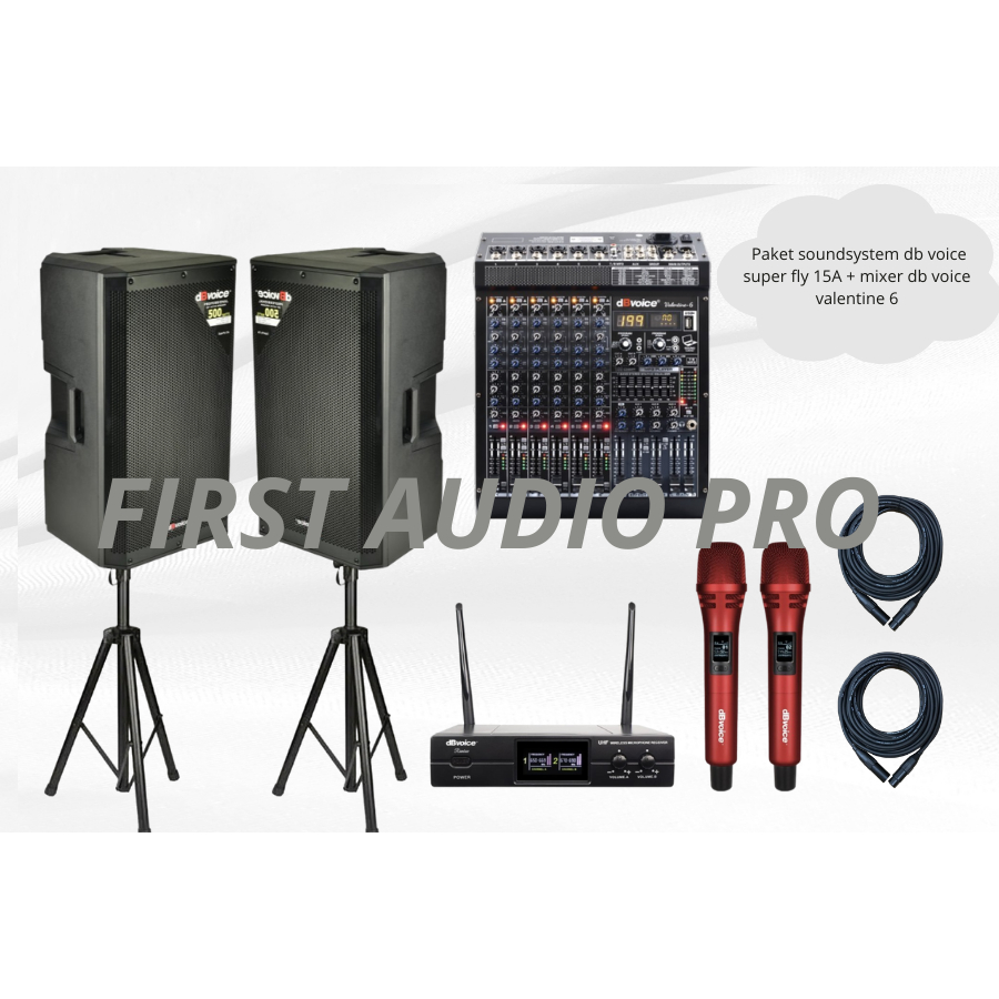 Jual Paket soundsystem dbvoice super fly 15A + mixer dbvoice valentine ...