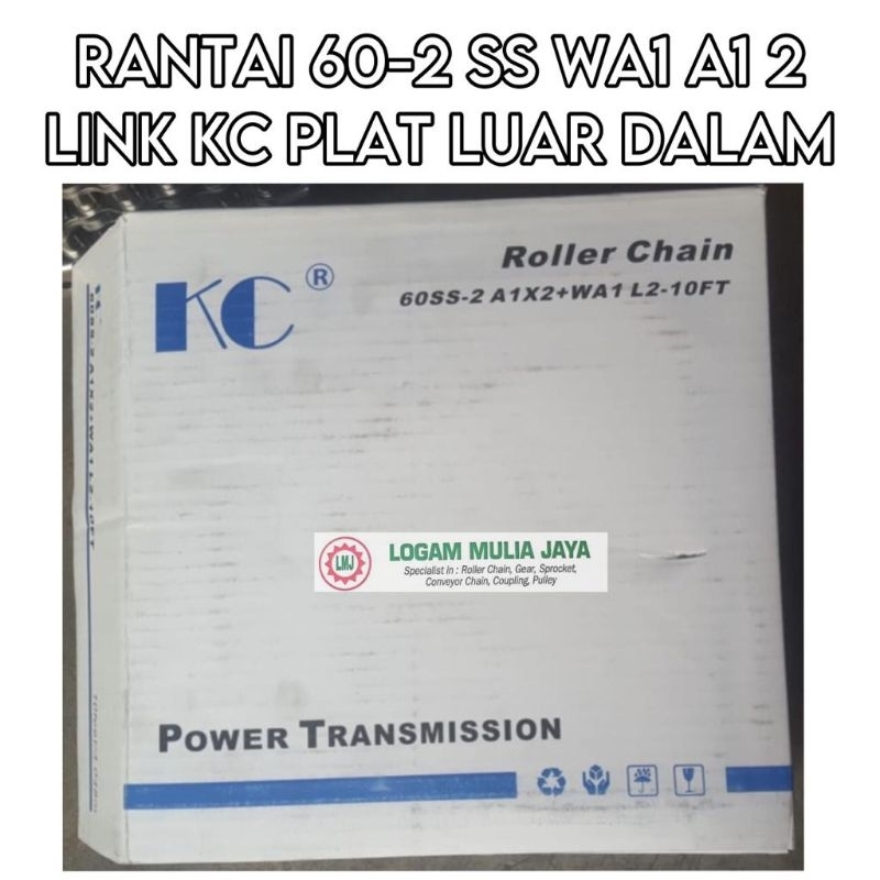 Jual RANTAI RS 60-2 A1 WA1 SS PLAT LUAR DALAM KC ROLLER CHAIN STAINLESS STEEL 60 DOUBLE A1 WA1 ...