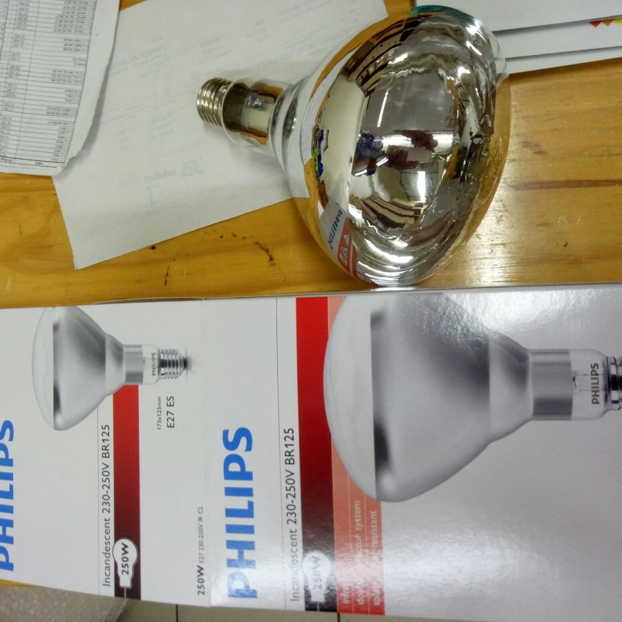 Jual Lampu Pemanas Pengering BR125 PHILIPS Incandescent Infrared 250w ...