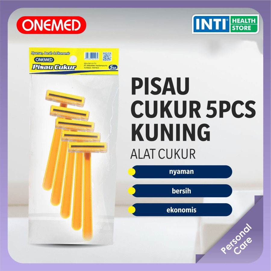 Jual Onemed | Pisau Cukur Kuning | Alat Cukur Isi 5 pcs | Shopee Indonesia