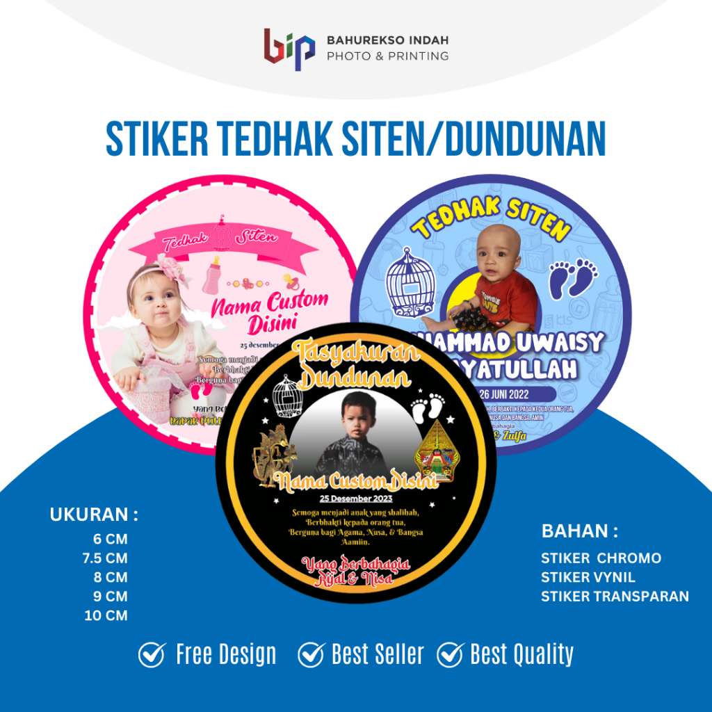 Jual STIKER TEDHAK SITEN / STICKER DUNDUNAN / TASYAKURAN TURUN TANAH ...