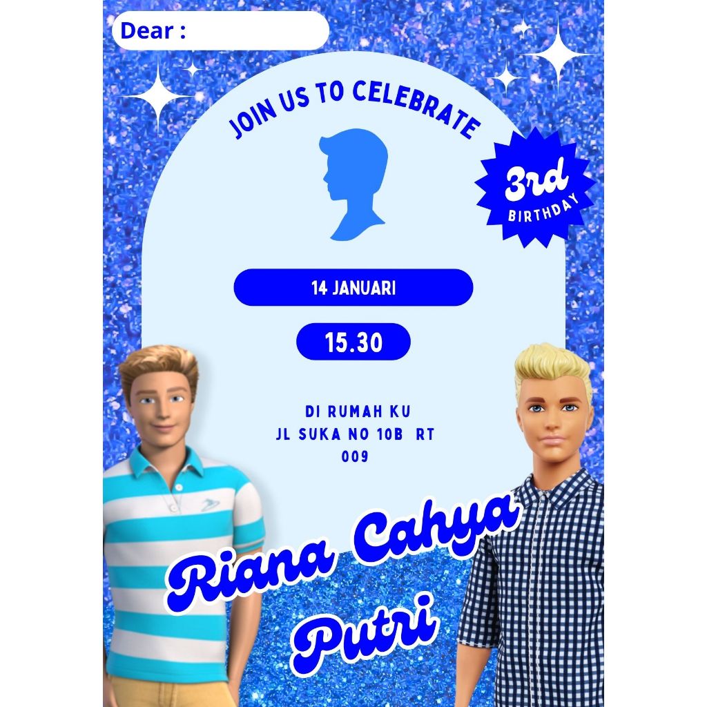 Jual Undangan Ultah Ken Barbie Invitation Birthday New | Shopee Indonesia