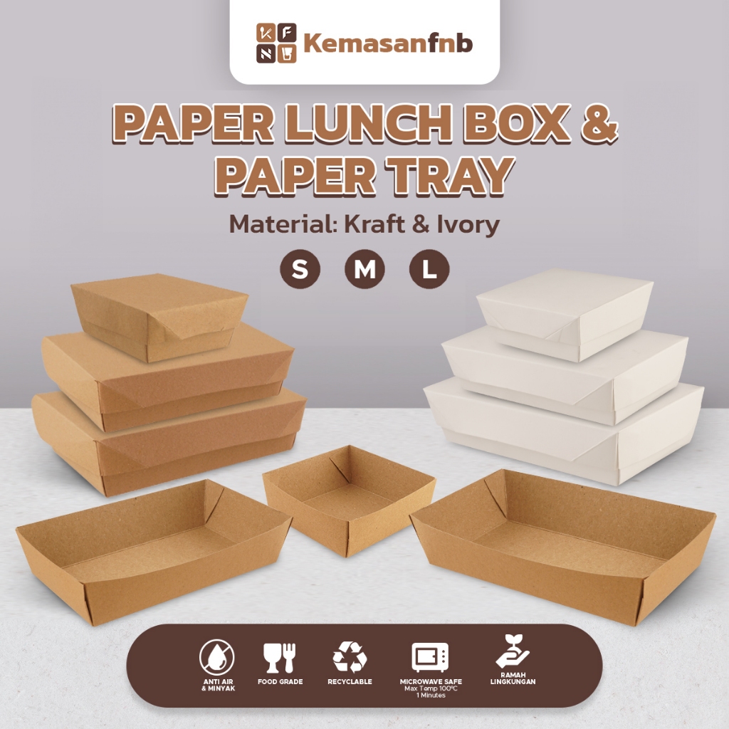 Jual Paper Lunch Box Forming & Paper Tray Kertas Kraft/ Ivory Ukuran S ...