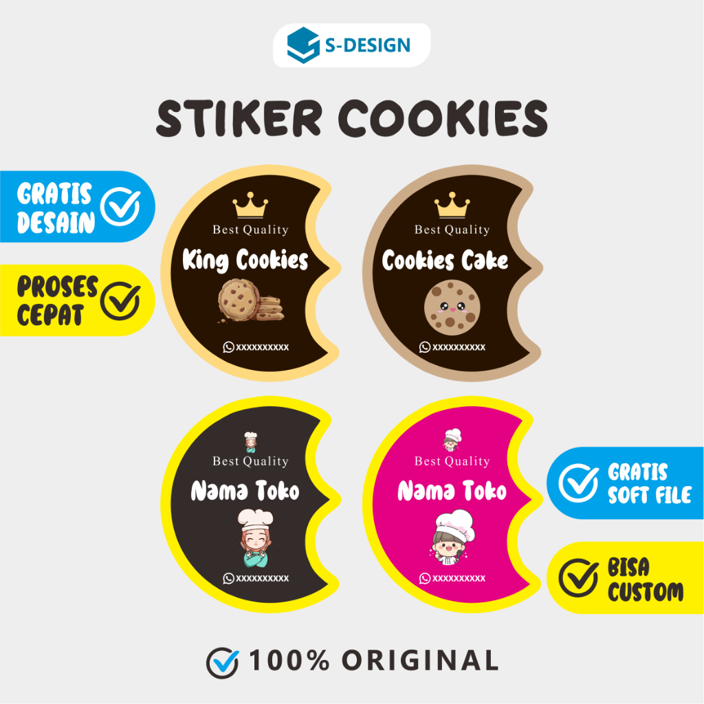 Jual STIKER COOKIES / STIKER COKLAT / STIKER TOPLES / STIKER KUKER ...