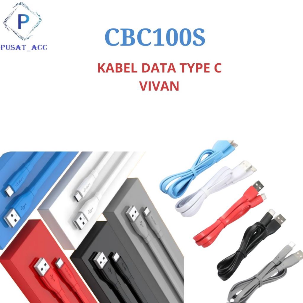 Jual CBC100 Kabel Vivan Type-C Cable Data New Vivan CBC100 100% ...