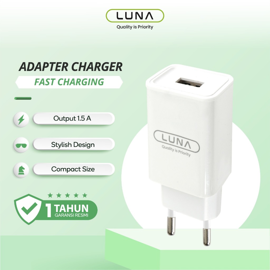 Jual Luna Kepala Charger Adaptor Original Fast Charging 1 Port Micro ...