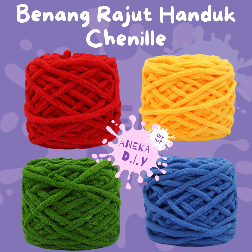 Jual Benang Rajut Chenille / Benang Rajut Handuk / Chenille Chunky Yarn / Chennile / Chennille ...