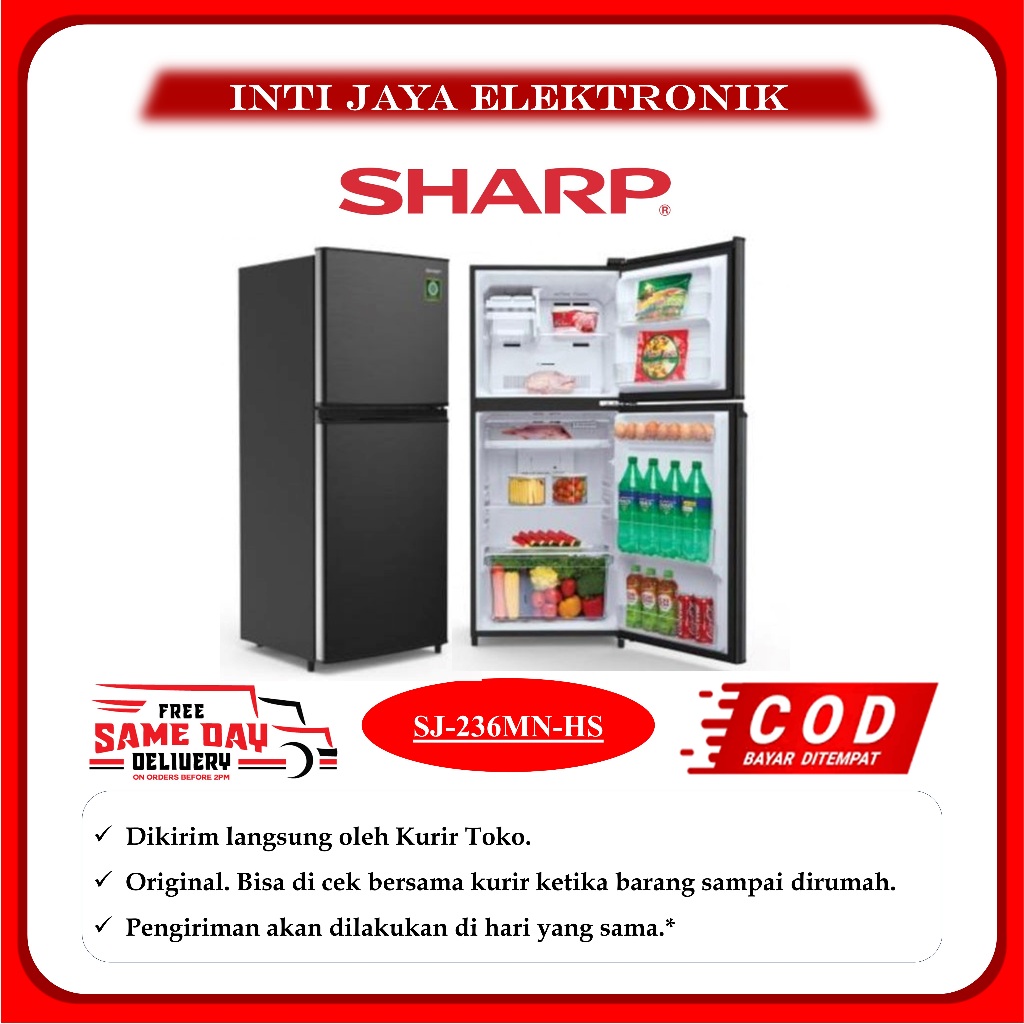 Jual KULKAS SHARP SJ236MN HS 205 LITER 2 PINTU SJ-236MN-HS SJ 236 MN HS ...