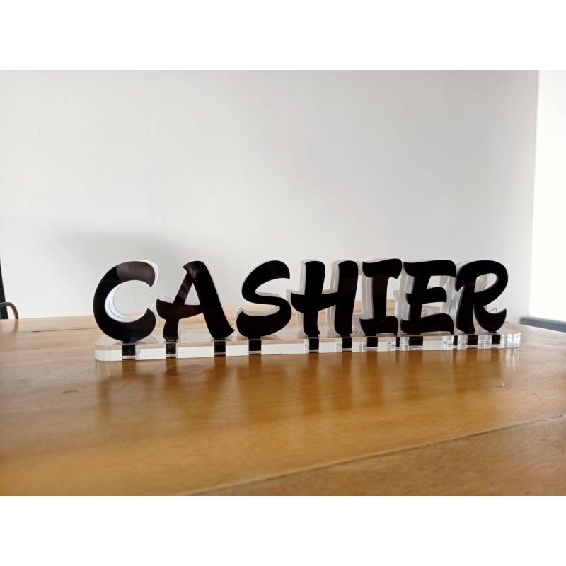 Jual sign table Cashier 3 Dimensi - label tanda kasir akrilik 3D ...