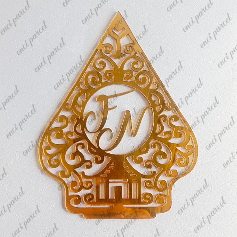 Jual gunungan model R lubang 1 lingkaran inisial nama hiasan mahar ...