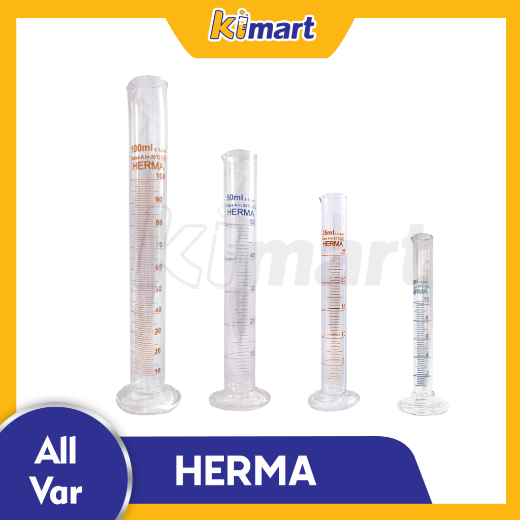 Jual MEASURING CYLINDER GELAS UKUR HERMA 10 ml 50 ml 100 ml 25 ml EXTRA BUBBLE WRAP ALAT LAB ...