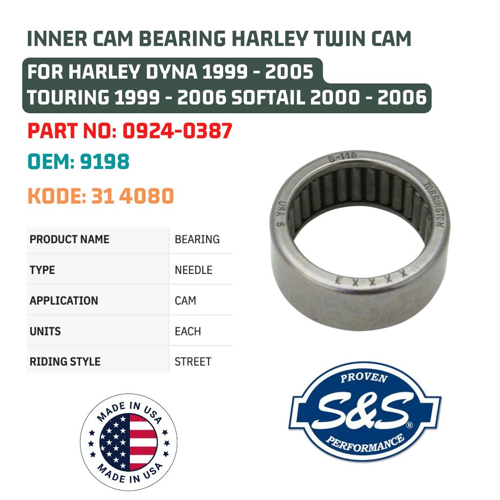 Jual INNER CAM BEARING HARLEY TWIN CAM FOR HARLEY DYNA 1999 - 2005 ...