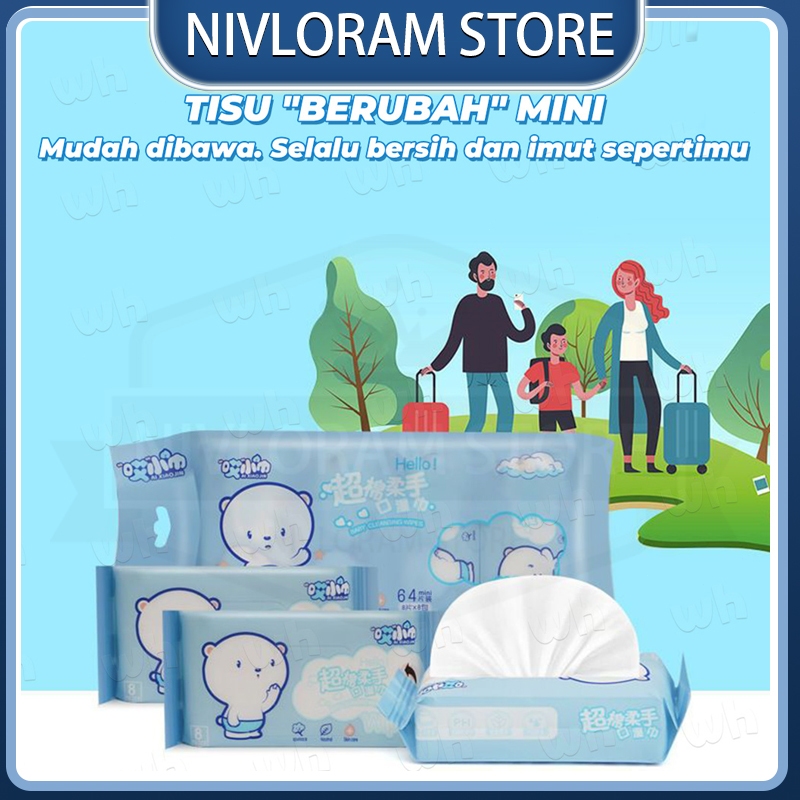 Jual Tissue Basah Mini Tisu Basah 8 Pack Tissue Basah Lucu Wet Wipes ...