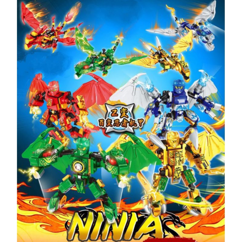 Jual Mainan Ninjago naga dragon sayap api minifigure ninja kai jay zane ...