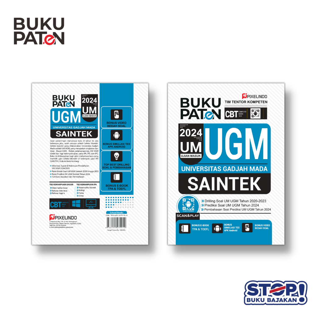 Jual BUKU PATEN UM UGM SAINTEK & SOSHUM 2024 SELEKSI MASUK UNIVERSITAS GADJAH MADA 2024 SAINTEK ...