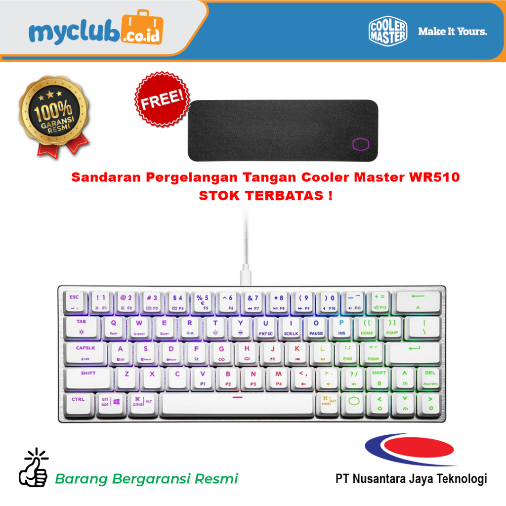 Jual Cooler Master Keyboard SK620 Silver White Switch Red [SK-620-SKTR1 ...