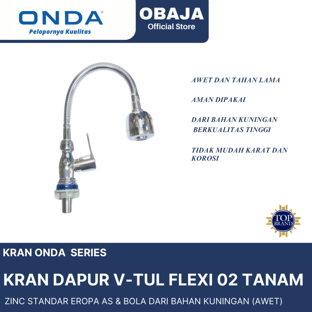 Jual Onda Kran Dapur V Tul Flexi 02 Tanam Onda / Kran Cuci Piring Model ...