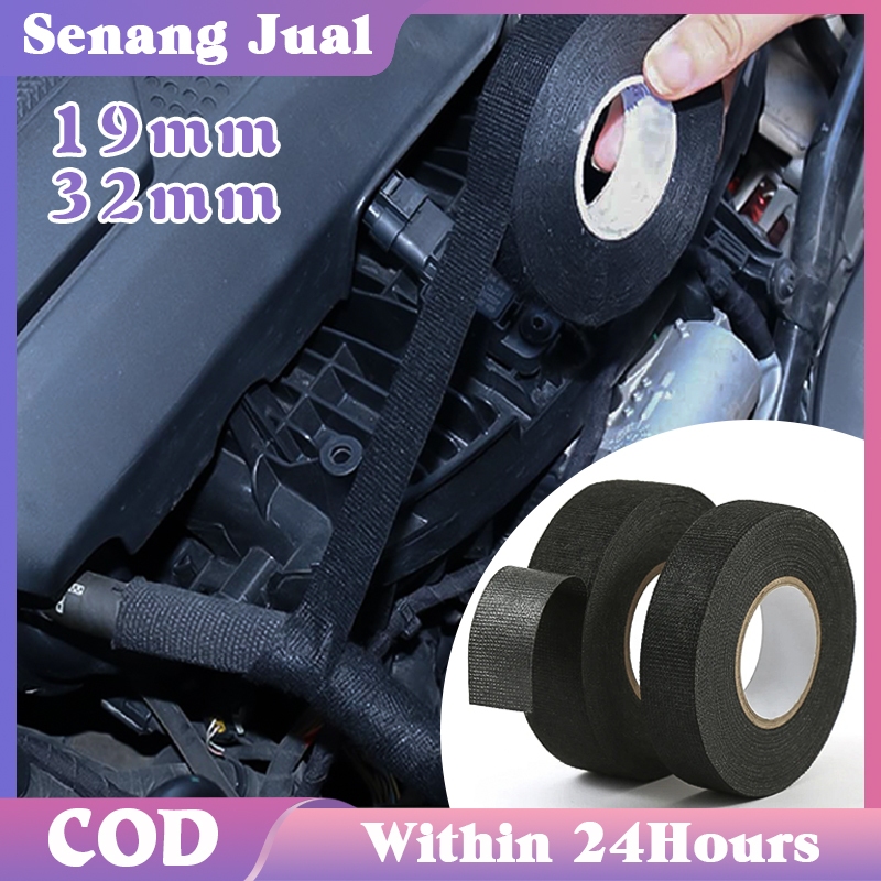 Jual 25M Pita Tahan Panas Tape Isolasi Kabel Tape Mobil Hitam Lakban ...