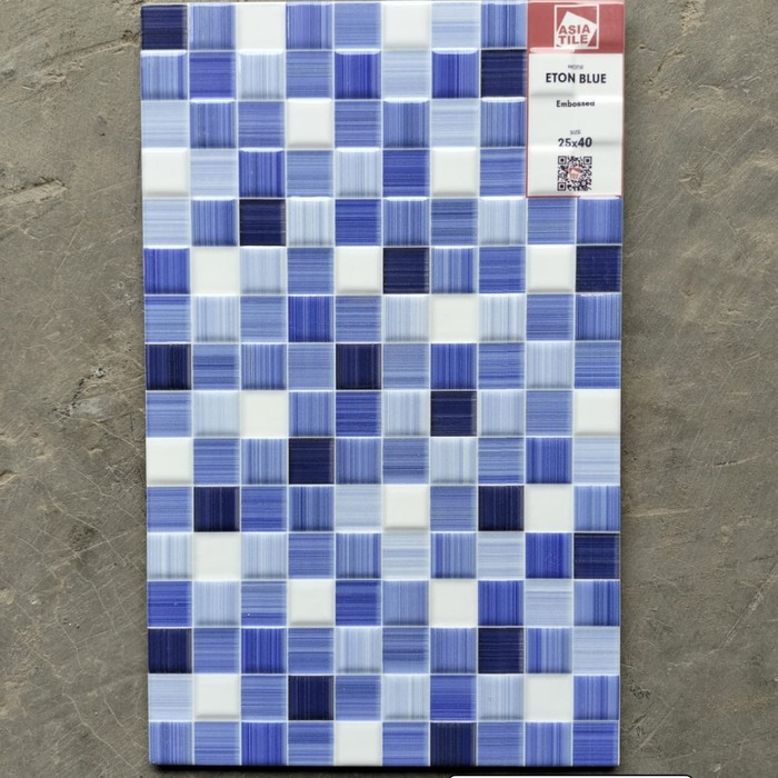 Jual Keramik dinding glossy Asia eton blue embossed 25x40 kw 1 | Shopee ...