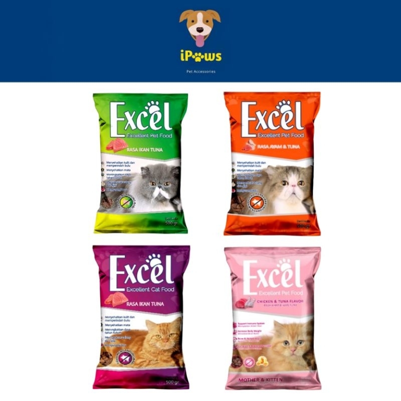 Jual EXCEL CAT FOOD 500 Gram Adult & Kitten - Makanan Kering Kucing ...