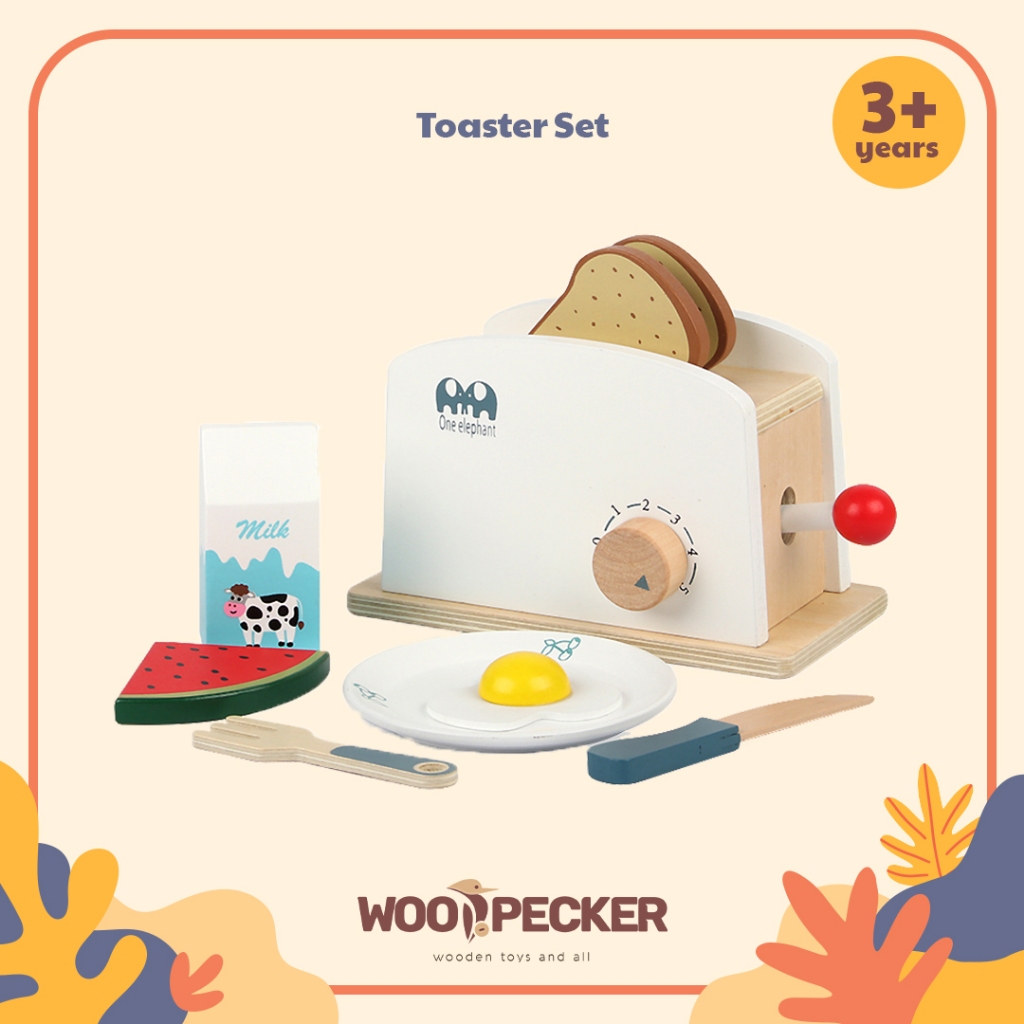 Jual Woodpecker - Toaster Set Pemanggang Roti Mainan Peran Kayu Edukasi ...