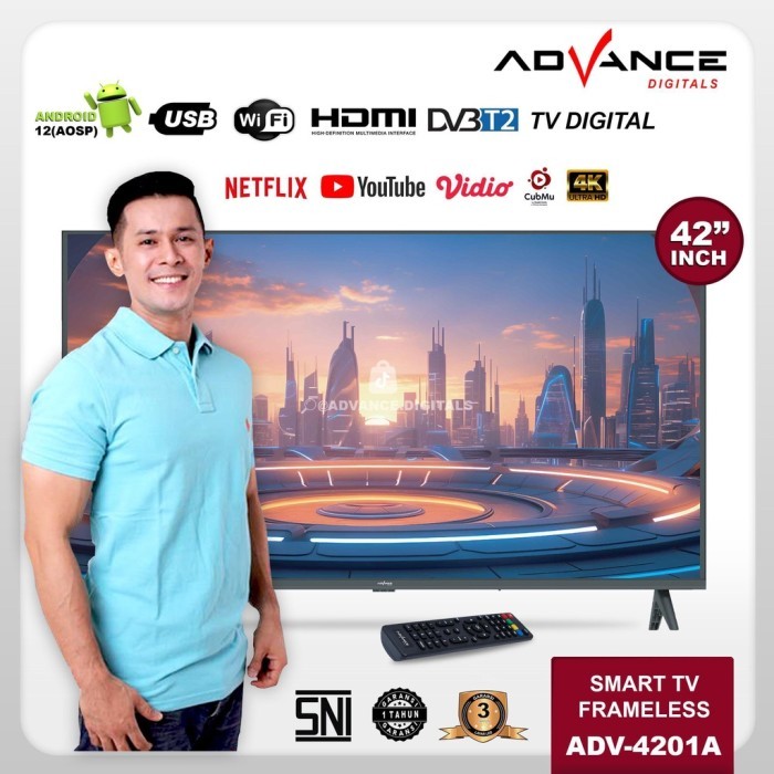 Jual Advance Android TV Panel LG 42" inch ADV 4201A Digital Smart TV ...