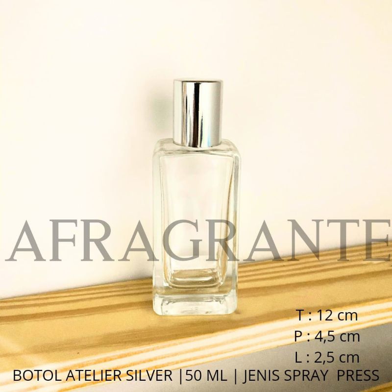 Jual botol parfum ateli*r 50 ml silver press alat- bottle perfume 50 ml ...