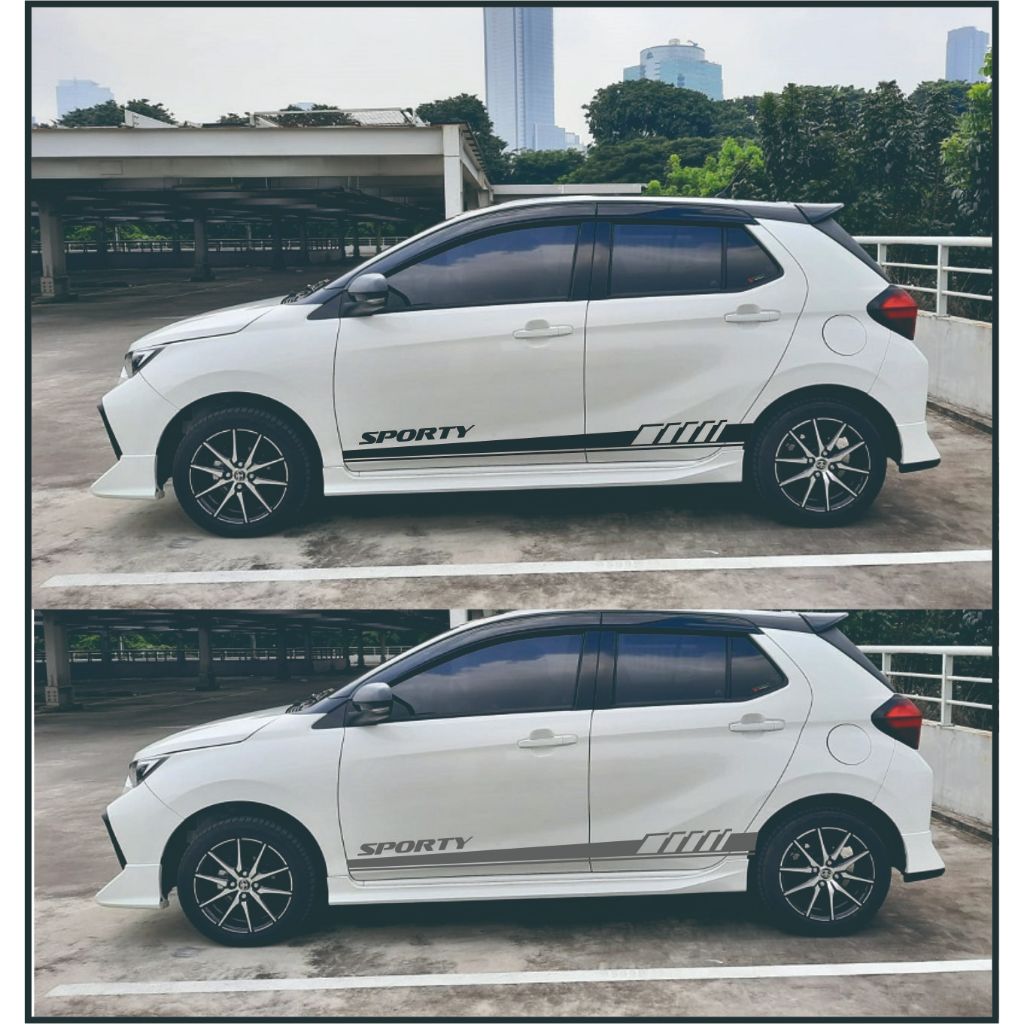 Jual Stiker Cutting Mobil Agya keren Lis Variasi Ayla putih hitam Body ...