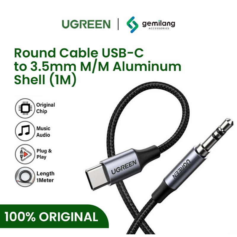 Jual Ugreen Round cable USB-C to 3.5mm Aluminium Shell | Shopee Indonesia