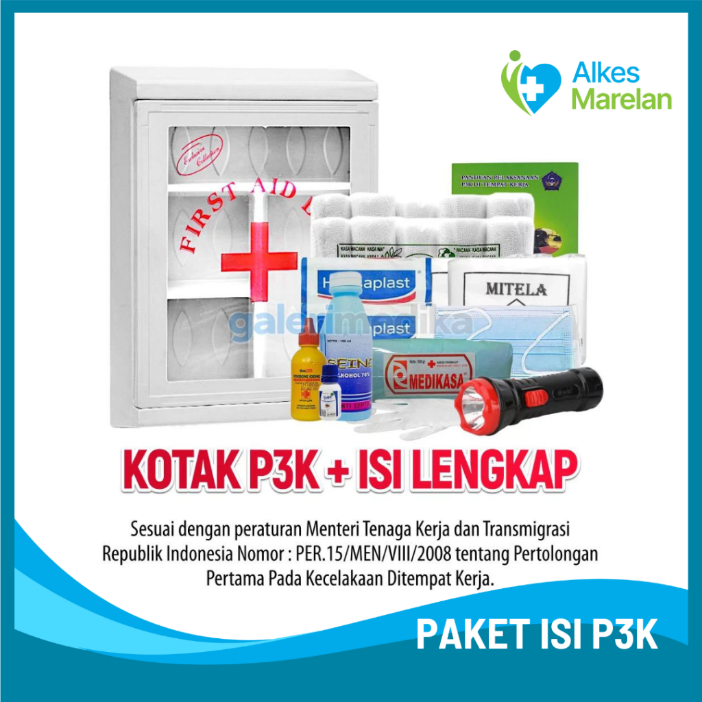 Jual Paket Isi P3K Tipe A B C Lengkap Dengan Kotak / First Aid Kit Type ...
