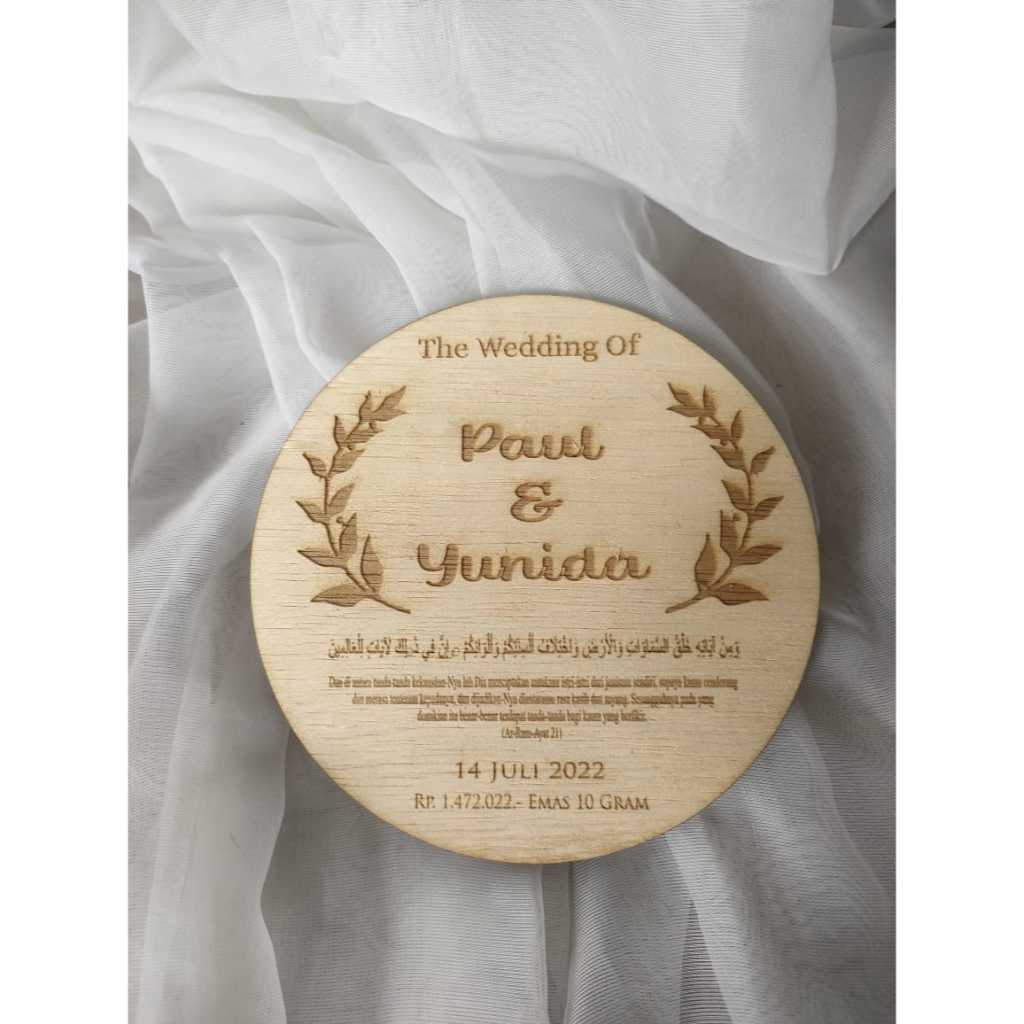 Jual GRAFIR PLYWOOD NAMA TIMBUL DEKORASI MAHAR | Shopee Indonesia