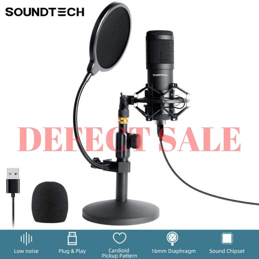 Jual (DEFECT SALE) SOUNDTECH USB Microphone Condenser Stand Table ...