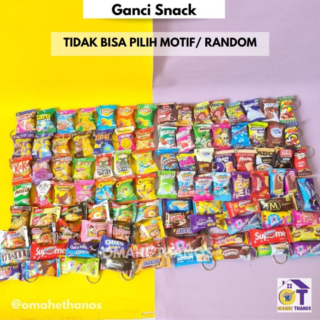 Jual Gantungan Kunci Viral SNACK RANDOM / MIN ORDER 10rb boleh campur ...