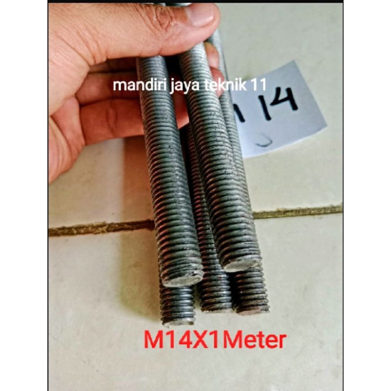 Jual As Drat M14 Panjang 1 Meter Drat kasar (P2.0)Baut Long Full Drat | Shopee Indonesia