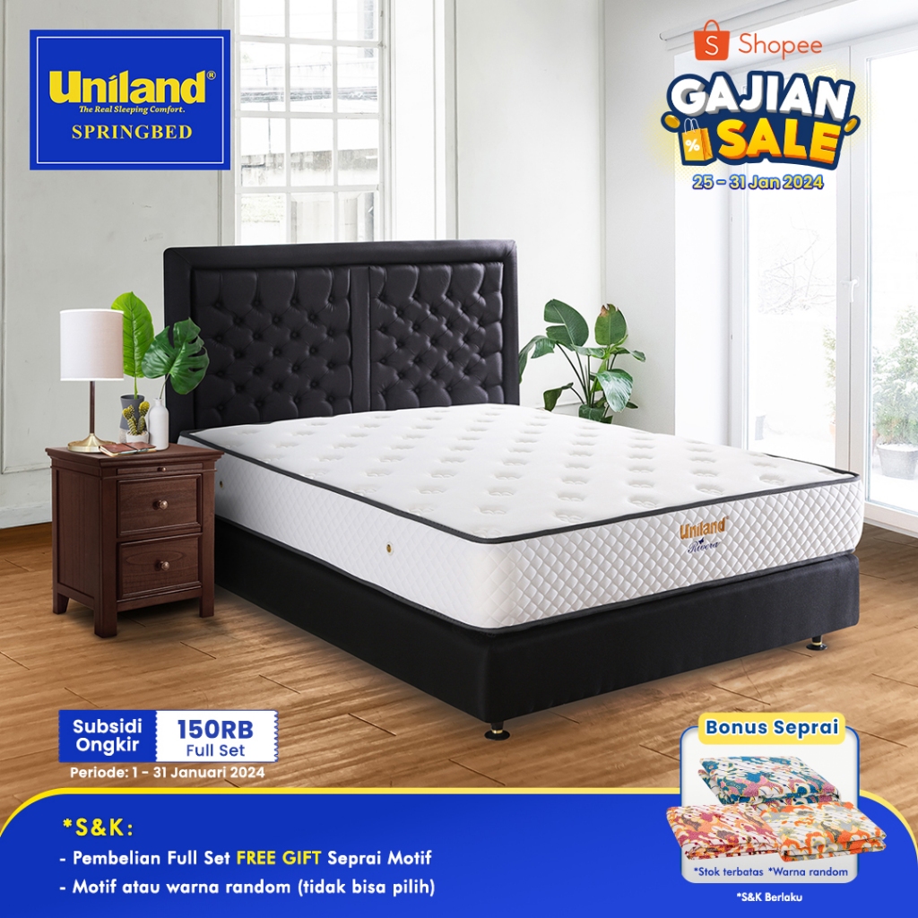 Jual Uniland Springbed Rivera Brilliant Firmtop Full Set Spring Bed ...