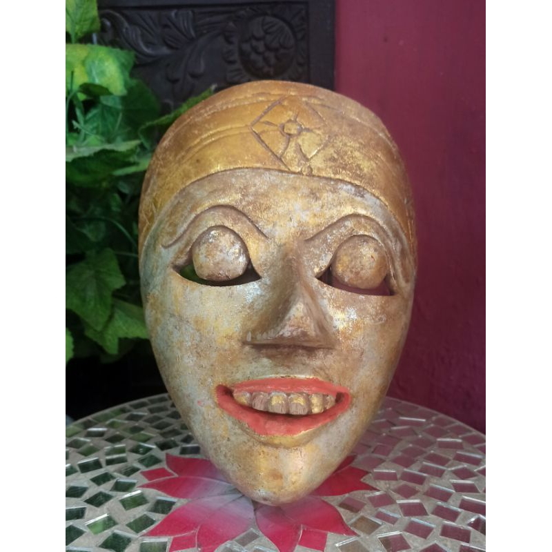 Jual Topeng Antik Kuno ukiran kayu tua buatan tangan jadul T:21 cm P:15 ...