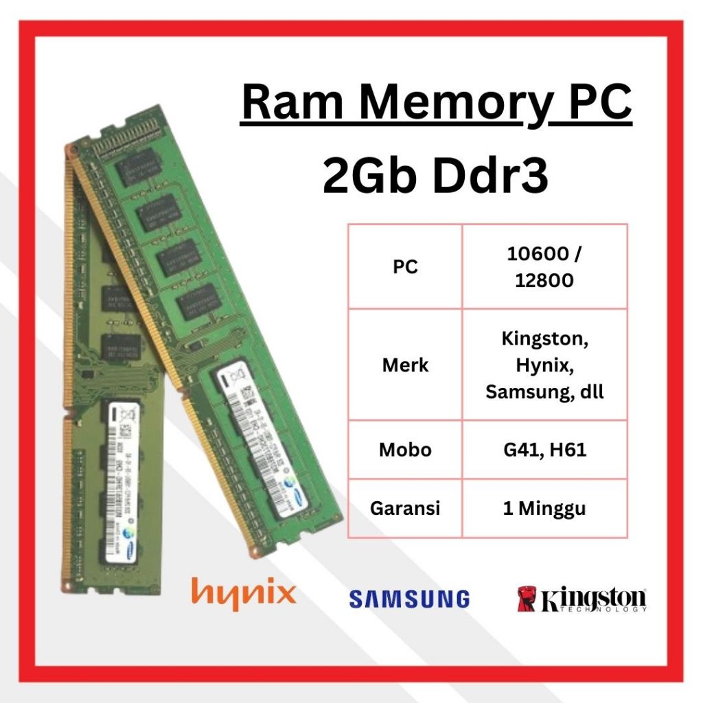 Jual RAM MEMORY PC Longdimm Ddr3 2gb KOMPUTER | Shopee Indonesia